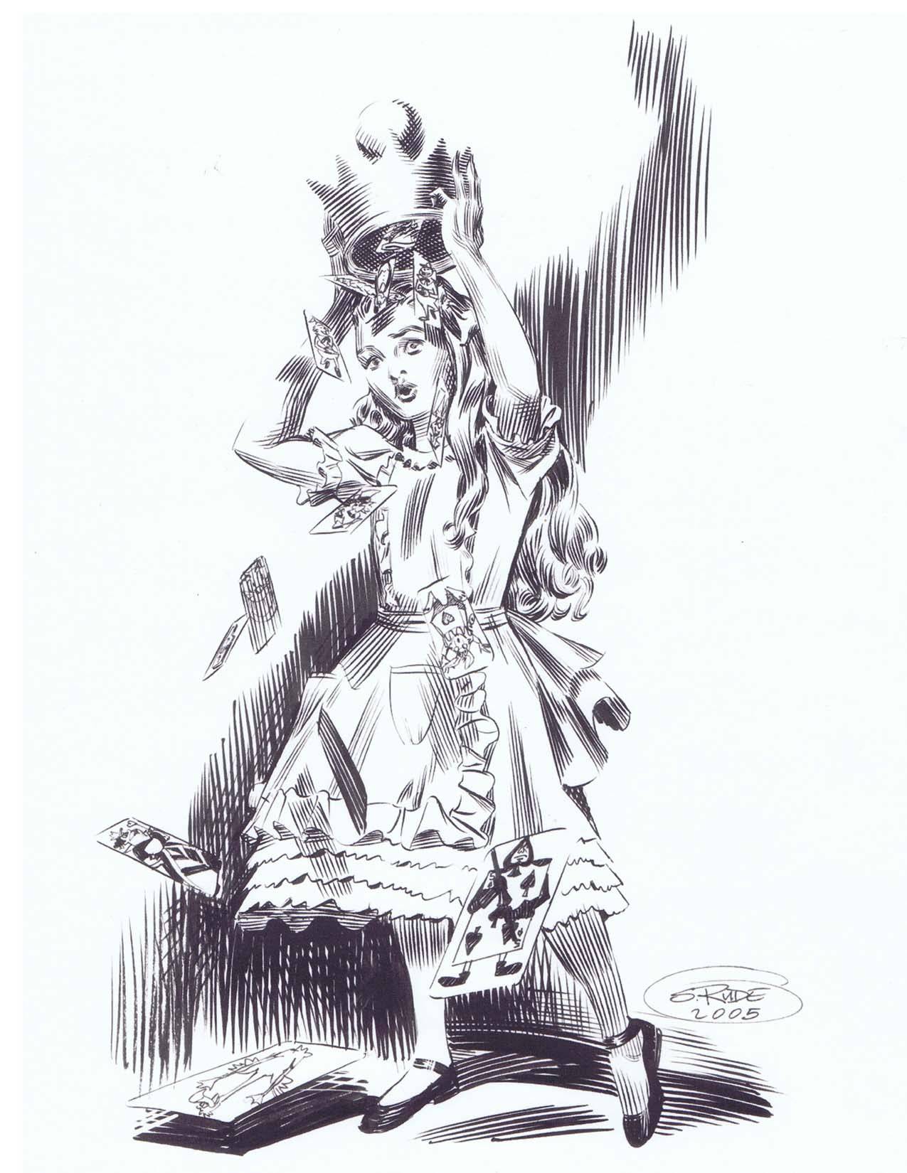 Alice In Wonderland Pencil Drawing