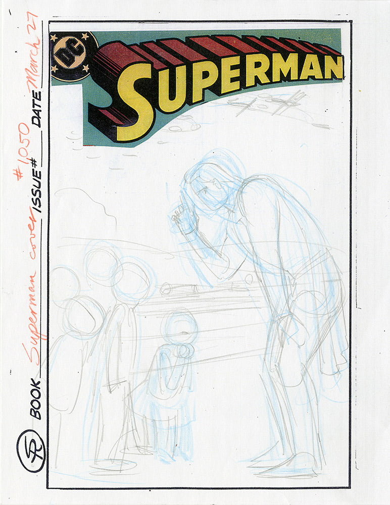 Superman Issue# 1050 Cover Rough – Steve Rude Art